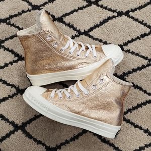 Converse | Shoes | Converse Chuck Taylor 7 High Top Gold Metallic ...
